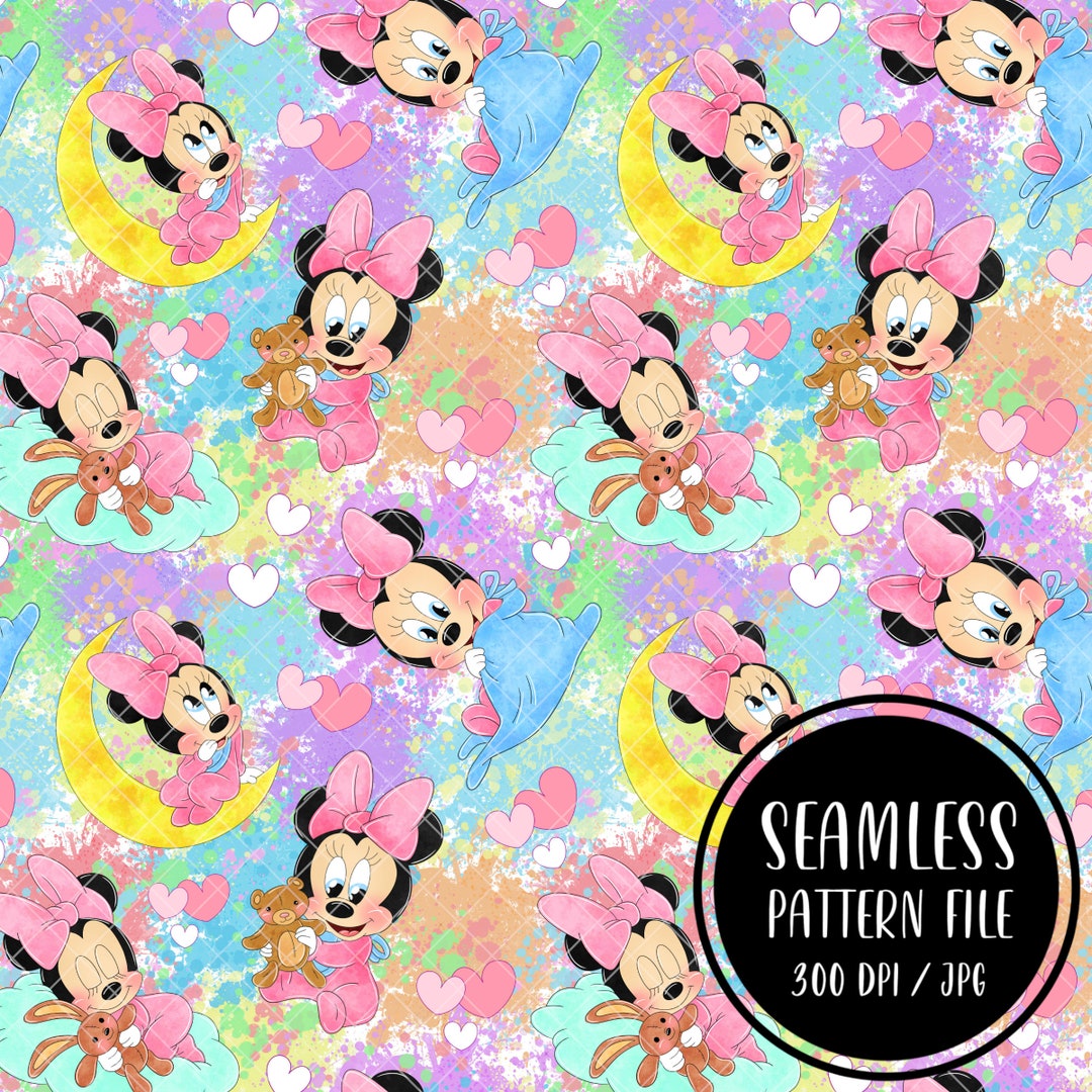 Baby Mickey, Minnie Seamless Pattern, Digital Paper Background Download ...