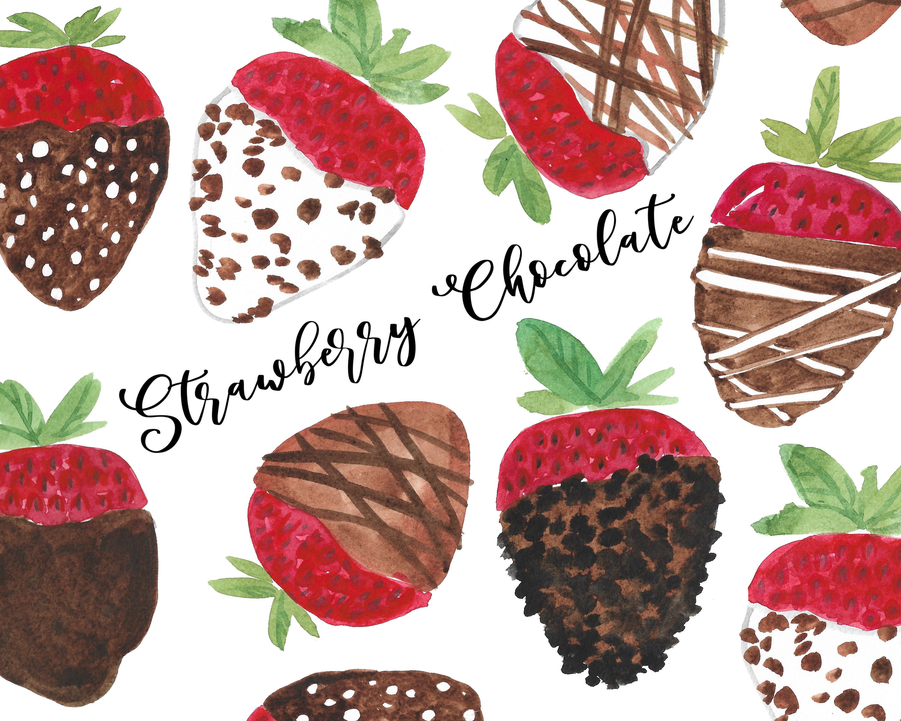 Chocolate Strawberry Clipart PNG Digital Download Chocolate Covered ...