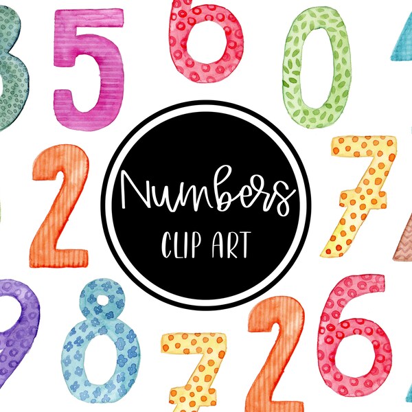 Numbers Clipart - Etsy UK