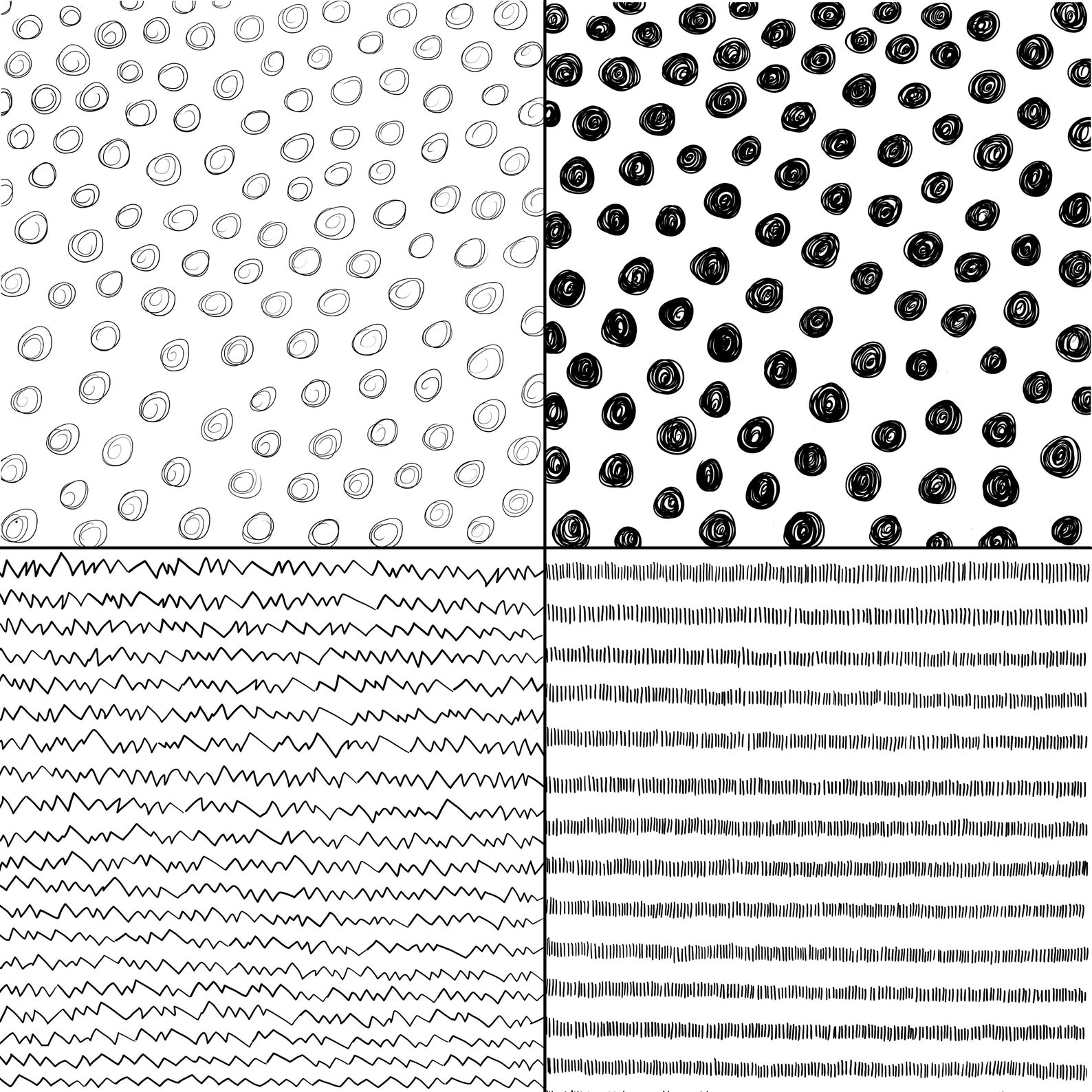 Digital Paper Doodle Black and White Digital Handn Draw | Etsy