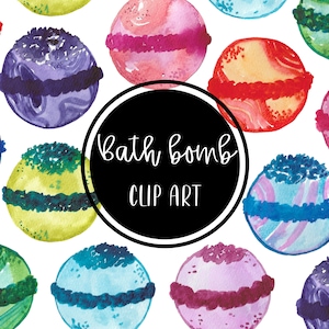 Bath Bomb Clip Art Watercolor Handpainted Digital Clipart Soap Cards ...