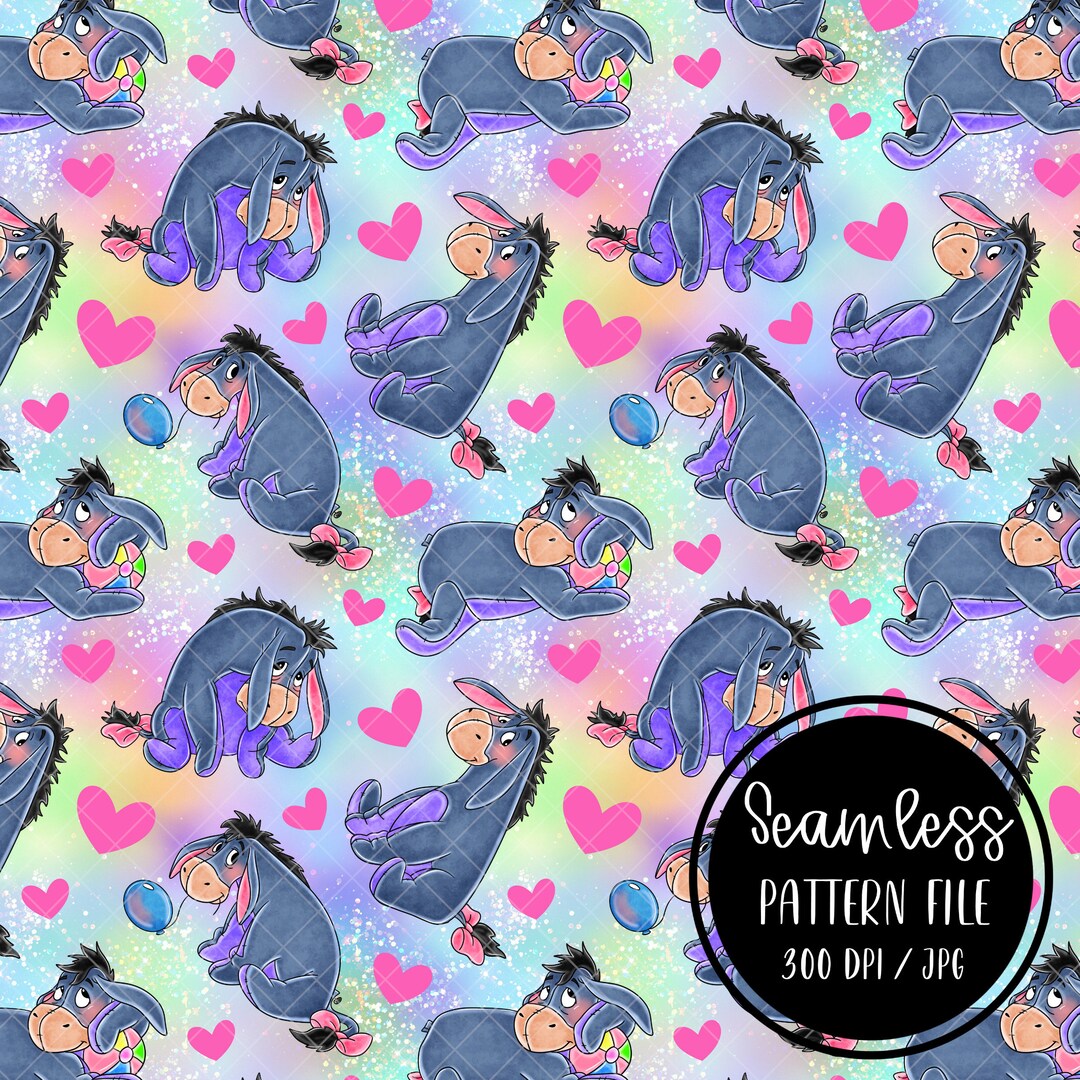 Winnie the Pooh Eeyore Seamless Pattern, Digital Paper Background ...
