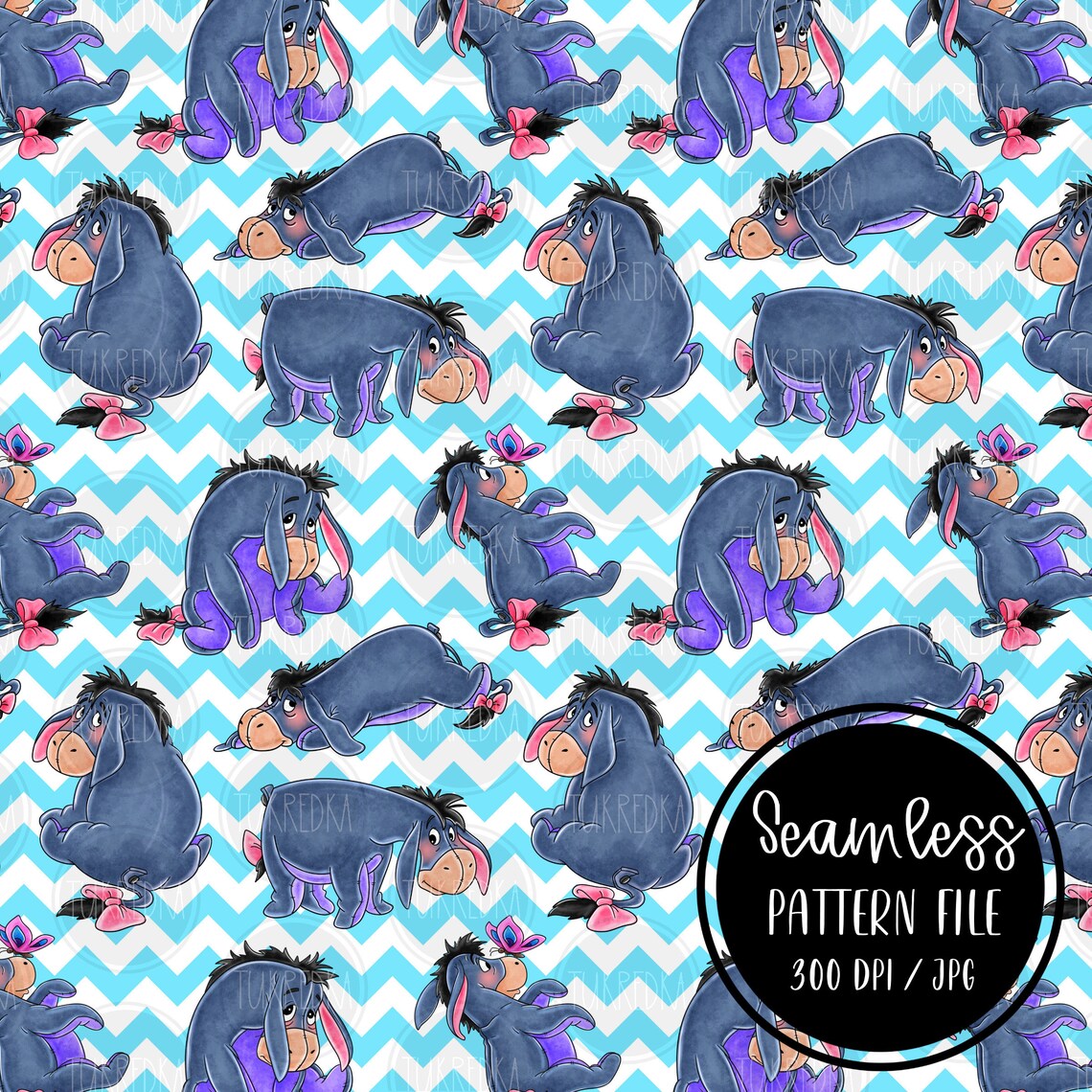 Winnie the Pooh Eeyore Seamless Pattern, Digital Paper Background ...
