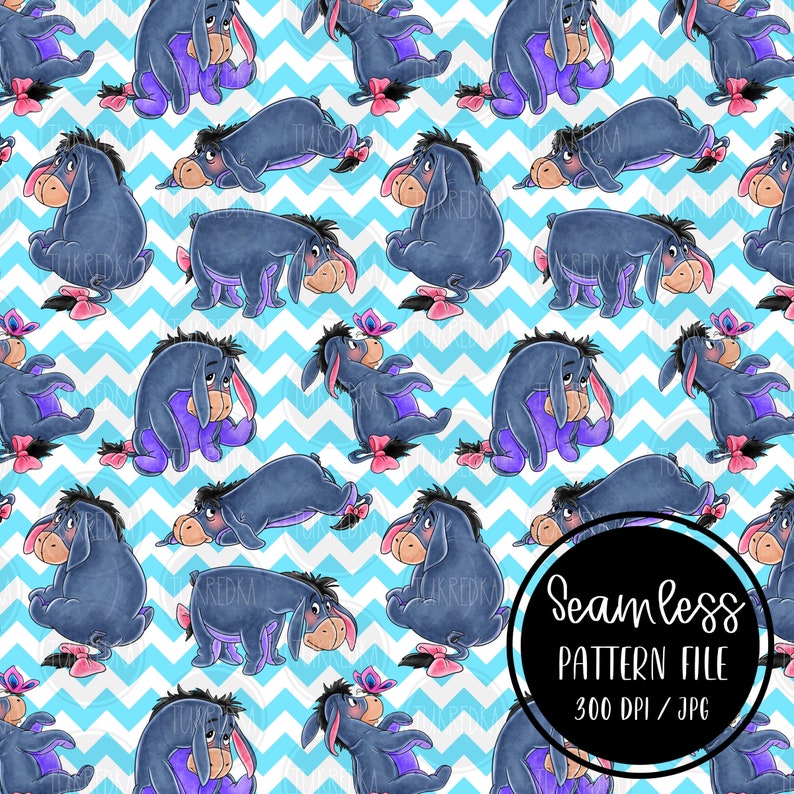 Winnie the Pooh Eeyore Seamless Pattern, Digital Paper Background ...