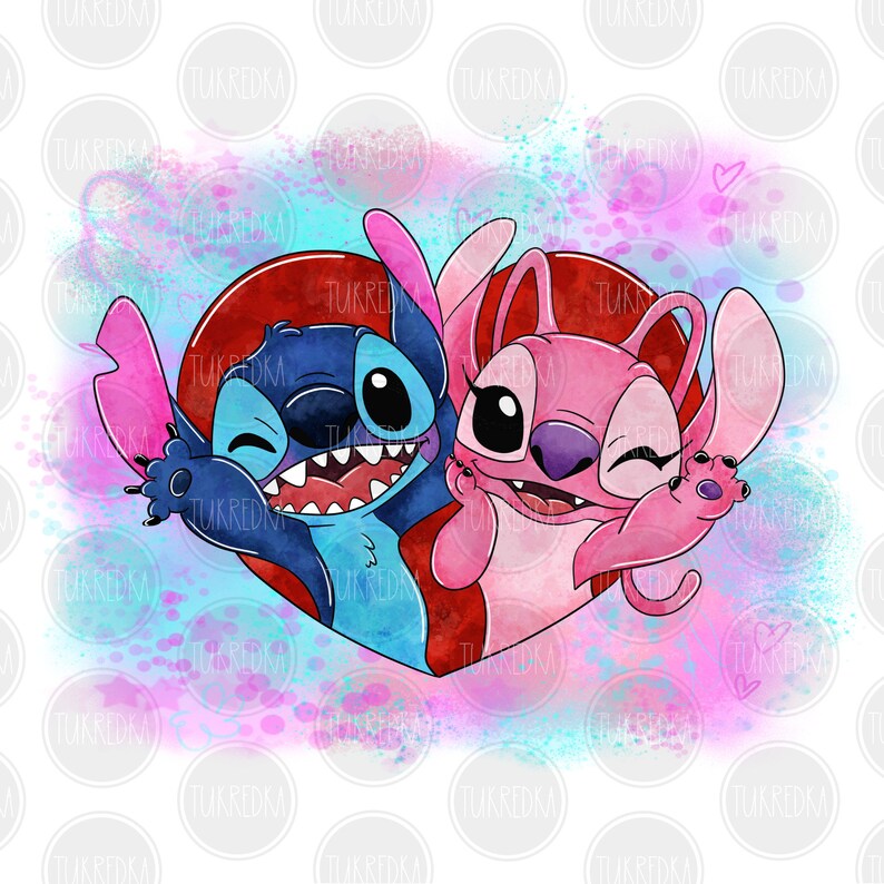 Stitch Angel Cute Clip Art PNG, Cartoon Clipart Sublimation PNG - Etsy