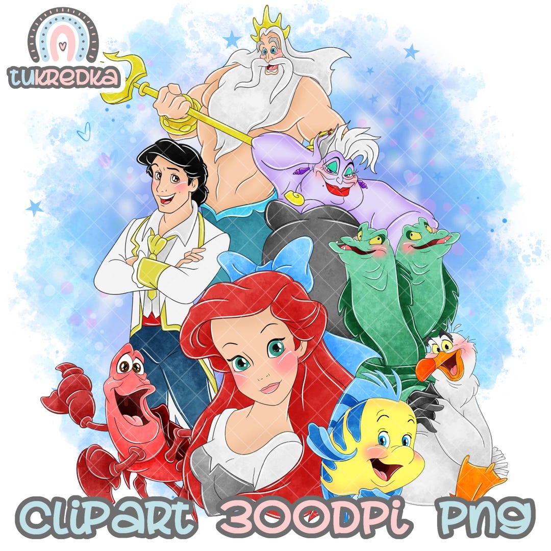 Princess Ariel Clip Art, the Little Mermaid PNG Clip Art, Cartoon ...