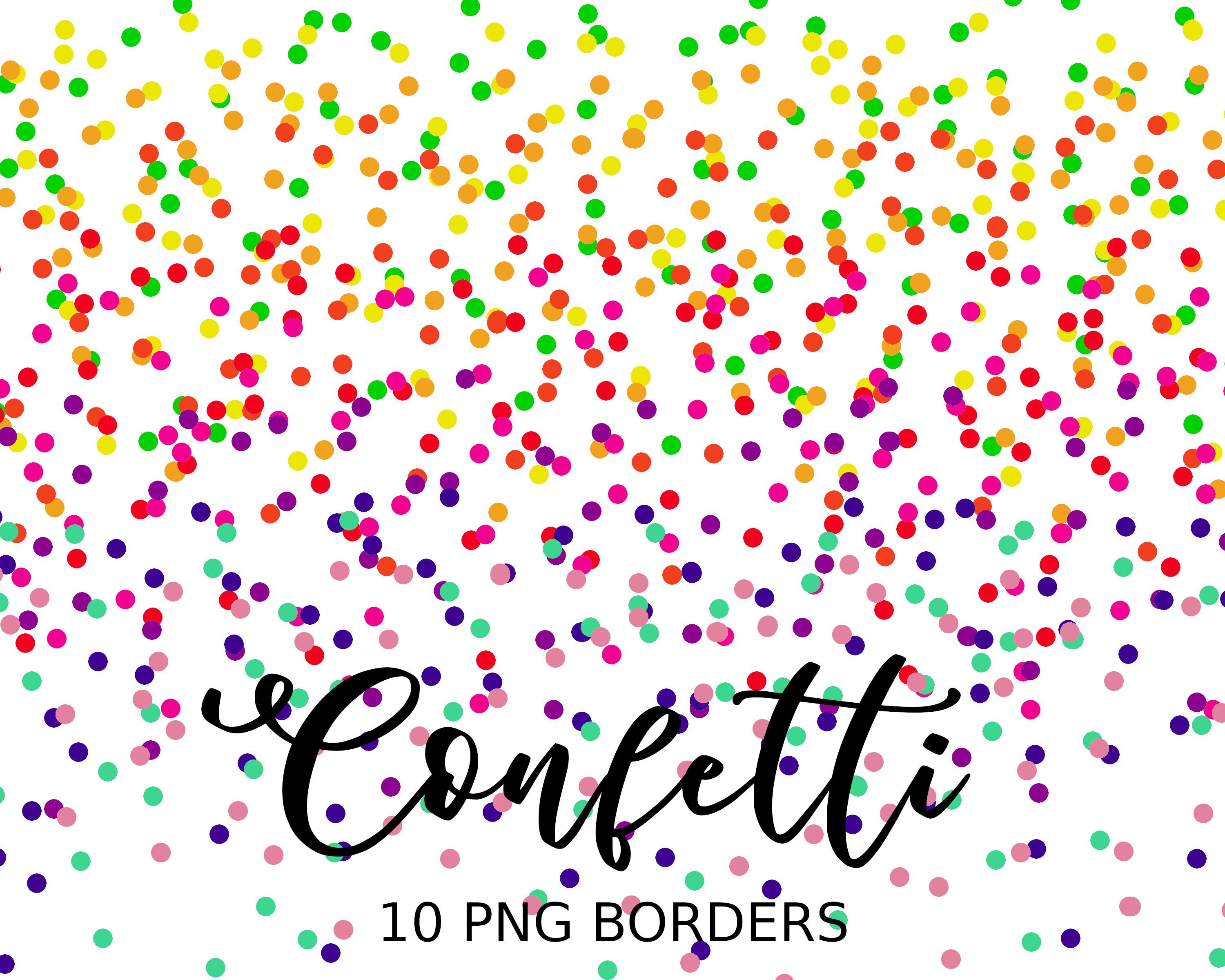 Digital Confetti Colorful Border Confetti Clipart Confetti - Etsy