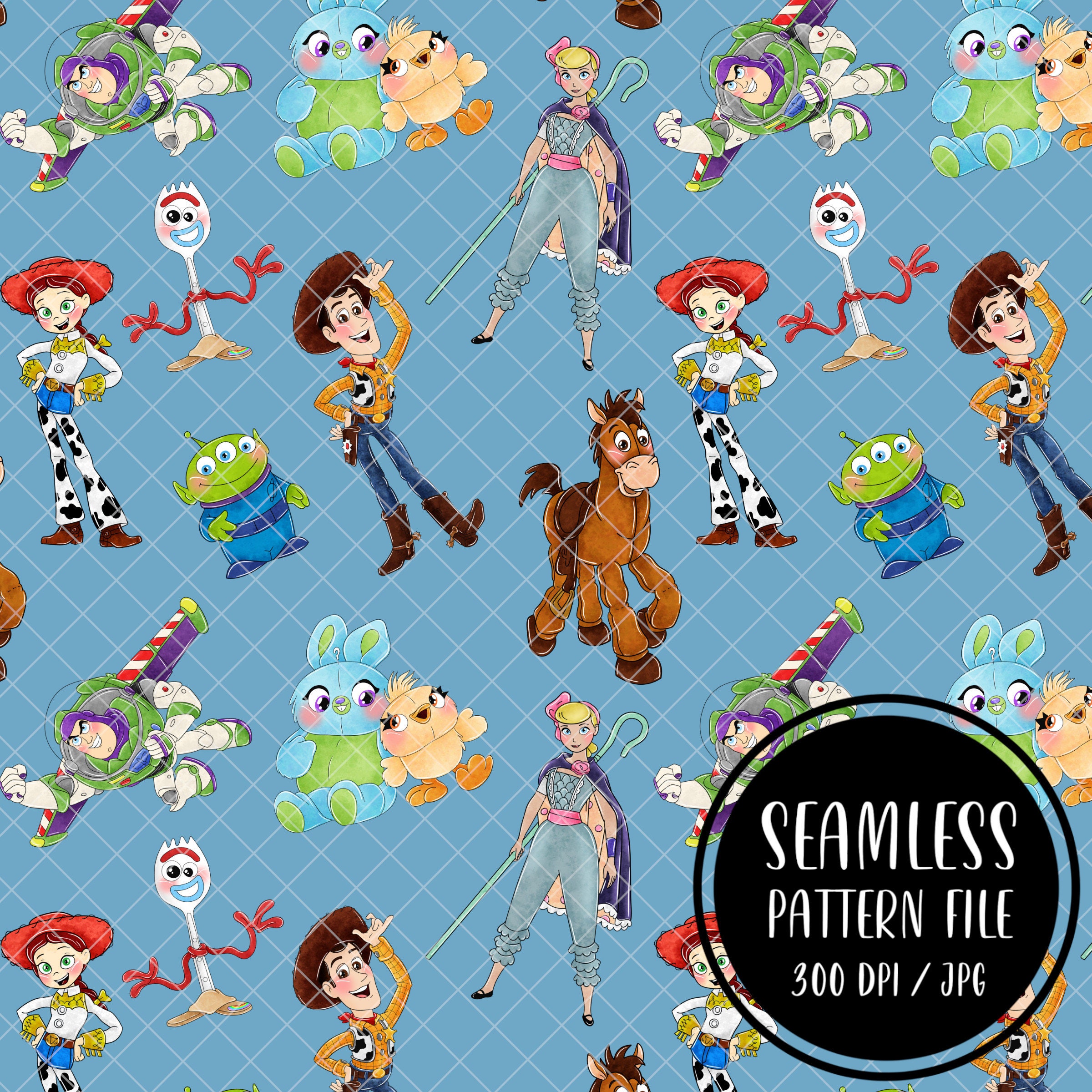 Toy Story Buzz Lightyear Woody Seamless Pattern, Digital Paper ...
