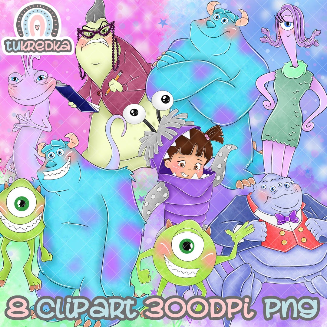 Set of Monsters Sulley Mike Wazowski Boo Clip Art PNG, Cartoon Clipart ...