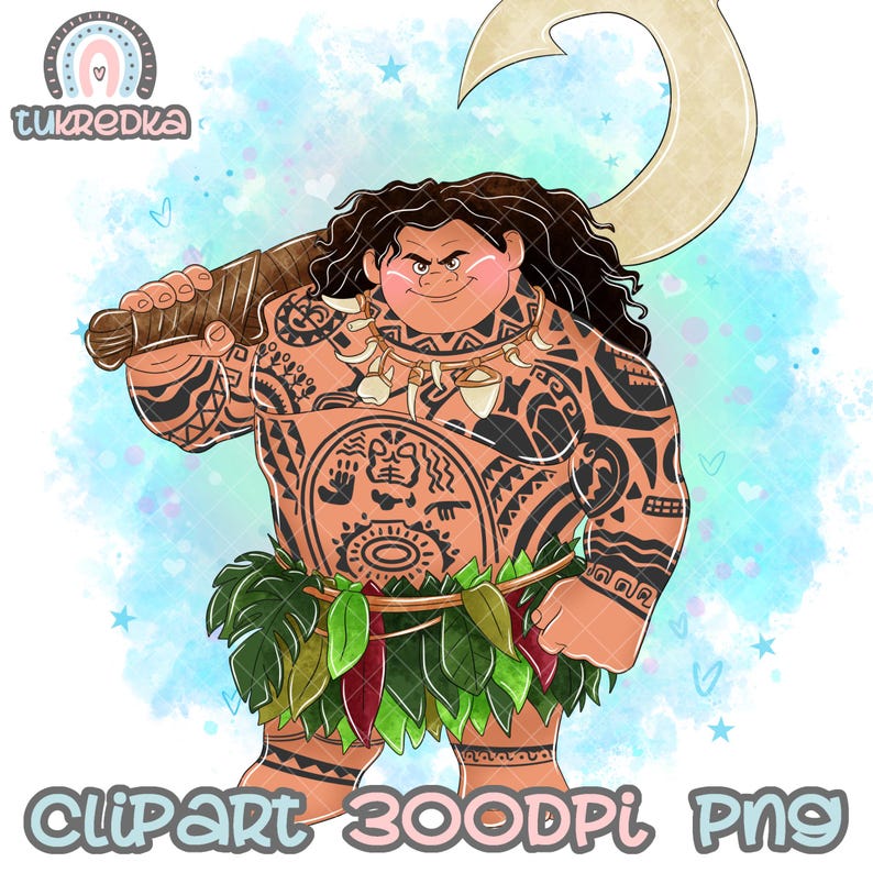 Maui Clipart Sublimation PNG, Vaiana Clipart, Cartoon Sublimation ...