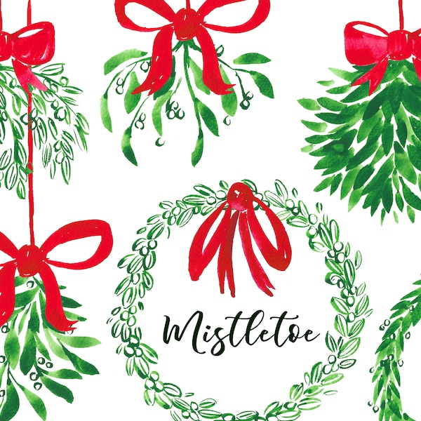 Mistletoe Clipart - Etsy