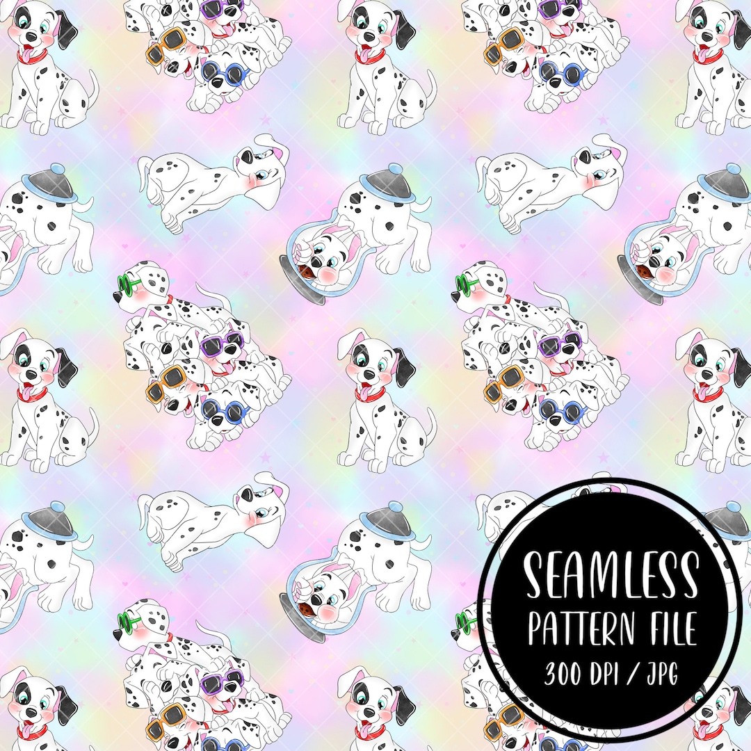 101 Dalmatians Dog Seamless Pattern, Digital Paper Background Download ...