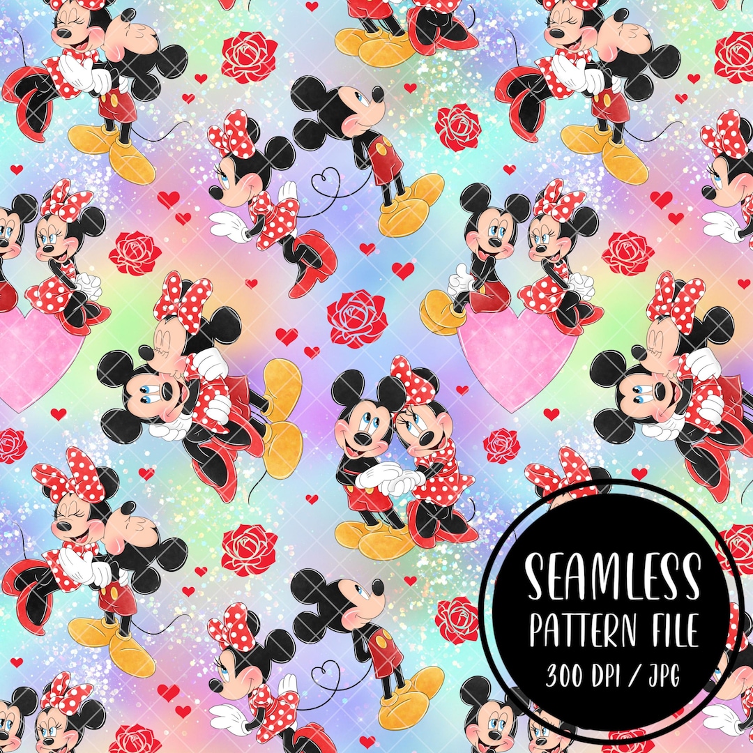 Minnie Mickey Mouse Seamless Pattern, Digital Paper Background Download ...