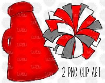 Cheer Poms Megaphone Football Burgund Maroon Digital Download ...