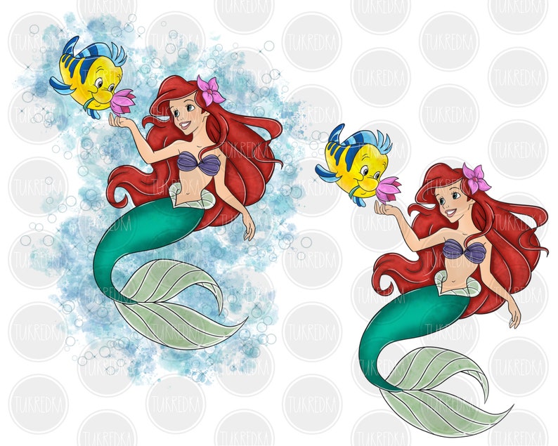 Princess Ariel Clip Art, the Little Mermaid PNG Clip Art, Cartoon ...