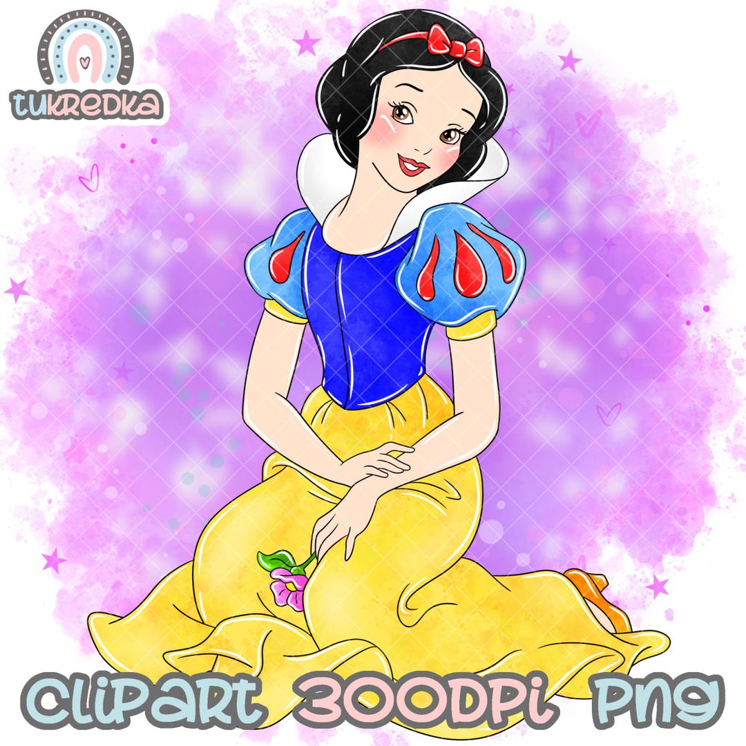 Princess Snow White Clip Art PNG, Cartoon Clipart Sublimation PNG ...