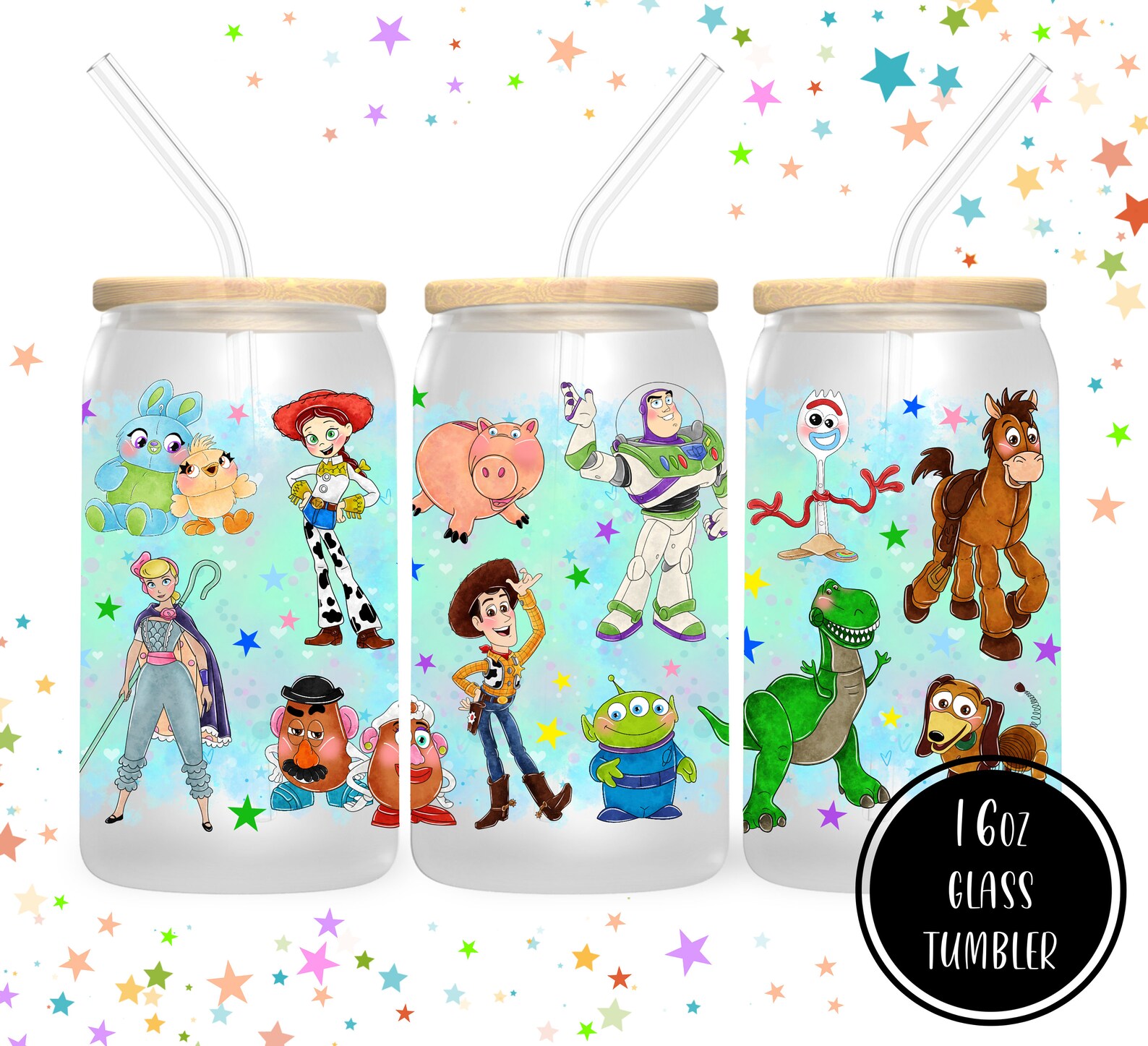 Toy Story Cup PNG File DIGITAL DOWNLOAD 16oz Glass Tumbler Design, 16oz ...