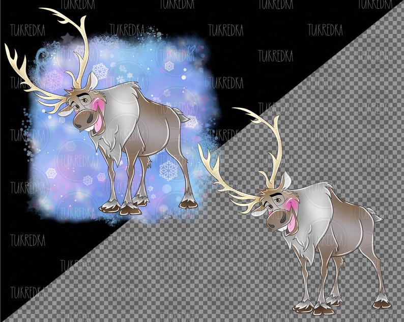 Reindeer Elsa and Anna Frozen Clip Art PNG Clipart Cartoon Sublimation ...