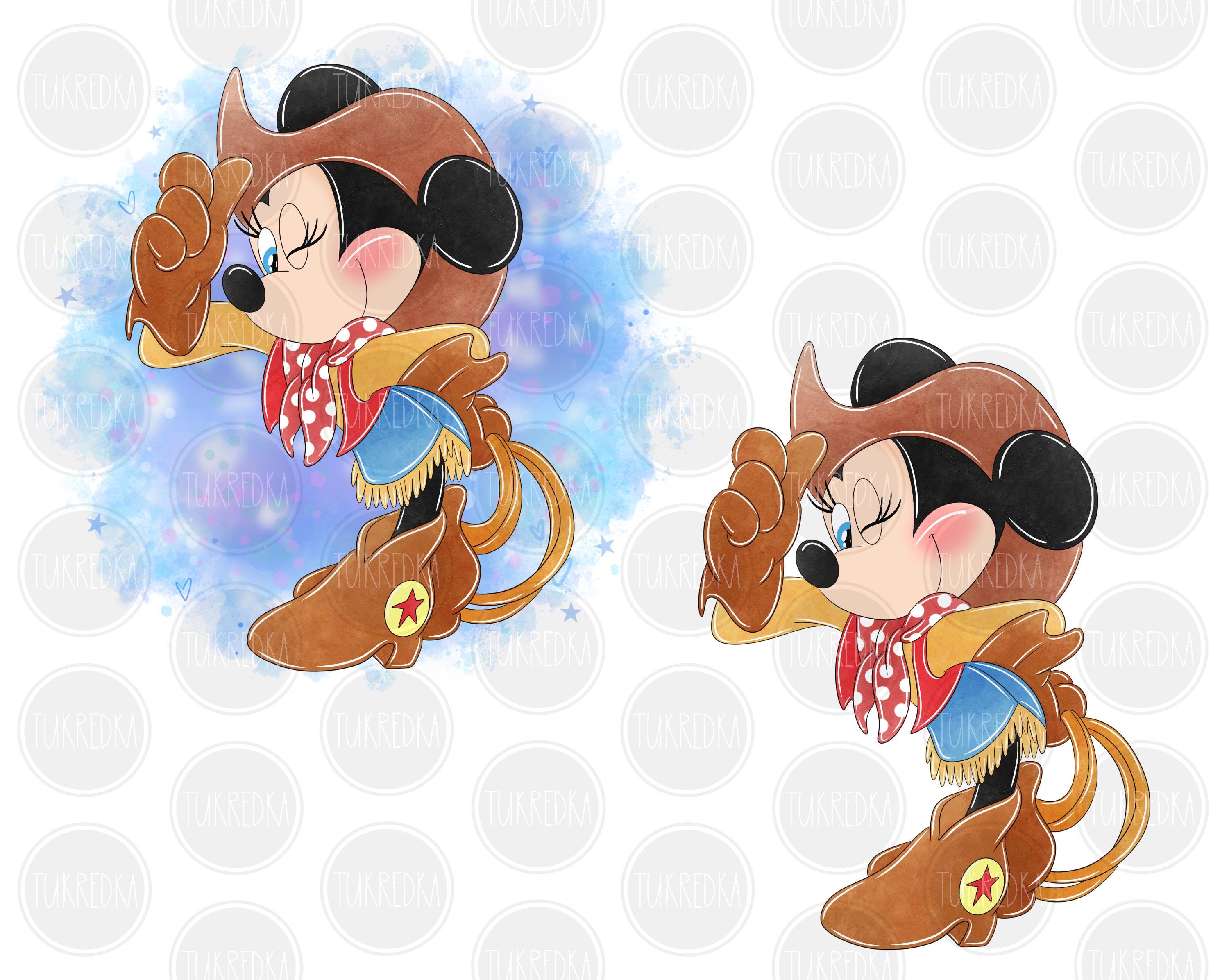 Minnie Mouse Cowboy Clipart, PNG Clip Art, Cartoon Sublimation ...