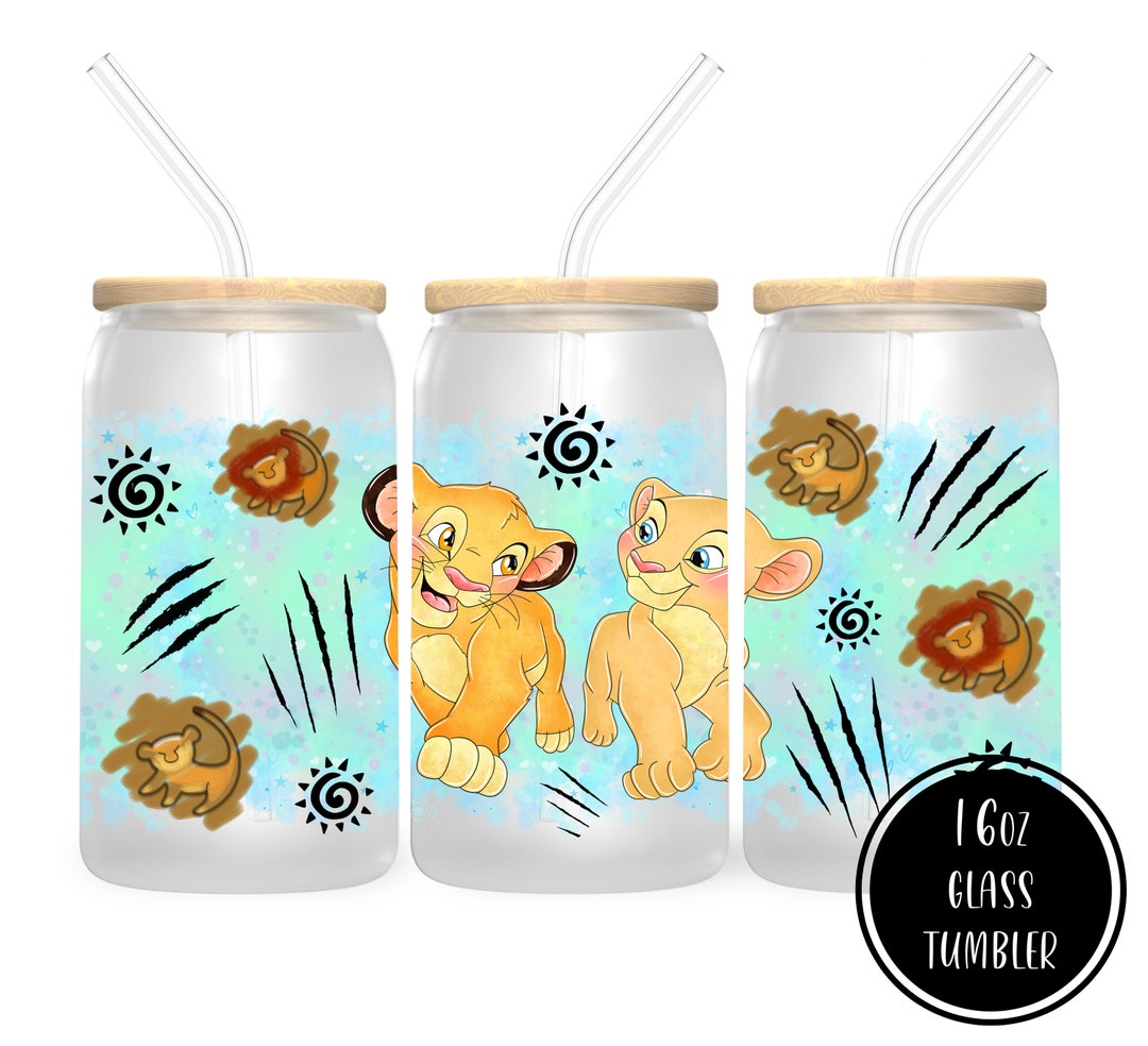 Lion King Simba Cup PNG File DIGITAL DOWNLOAD 16oz Glass Tumbler Design ...