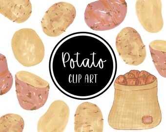 Watercolor Potato Clip Art Digital Download PNG Assorted - Etsy
