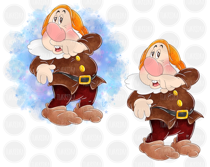 Sneezy Princess Snow White Clip Art PNG, Cartoon Clipart Sublimation ...