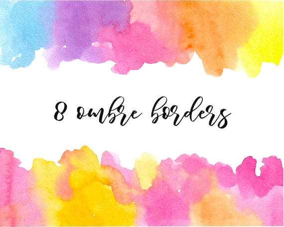 Borders Lines Stripes Watercolor Handpainted Digital Clipart | Etsy