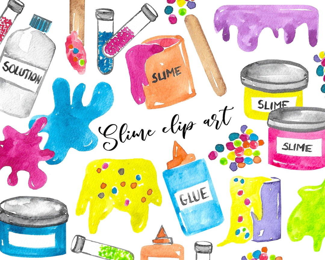 Slime Clip Art Watercolor Handpainted Digital Dripping Borders - Etsy