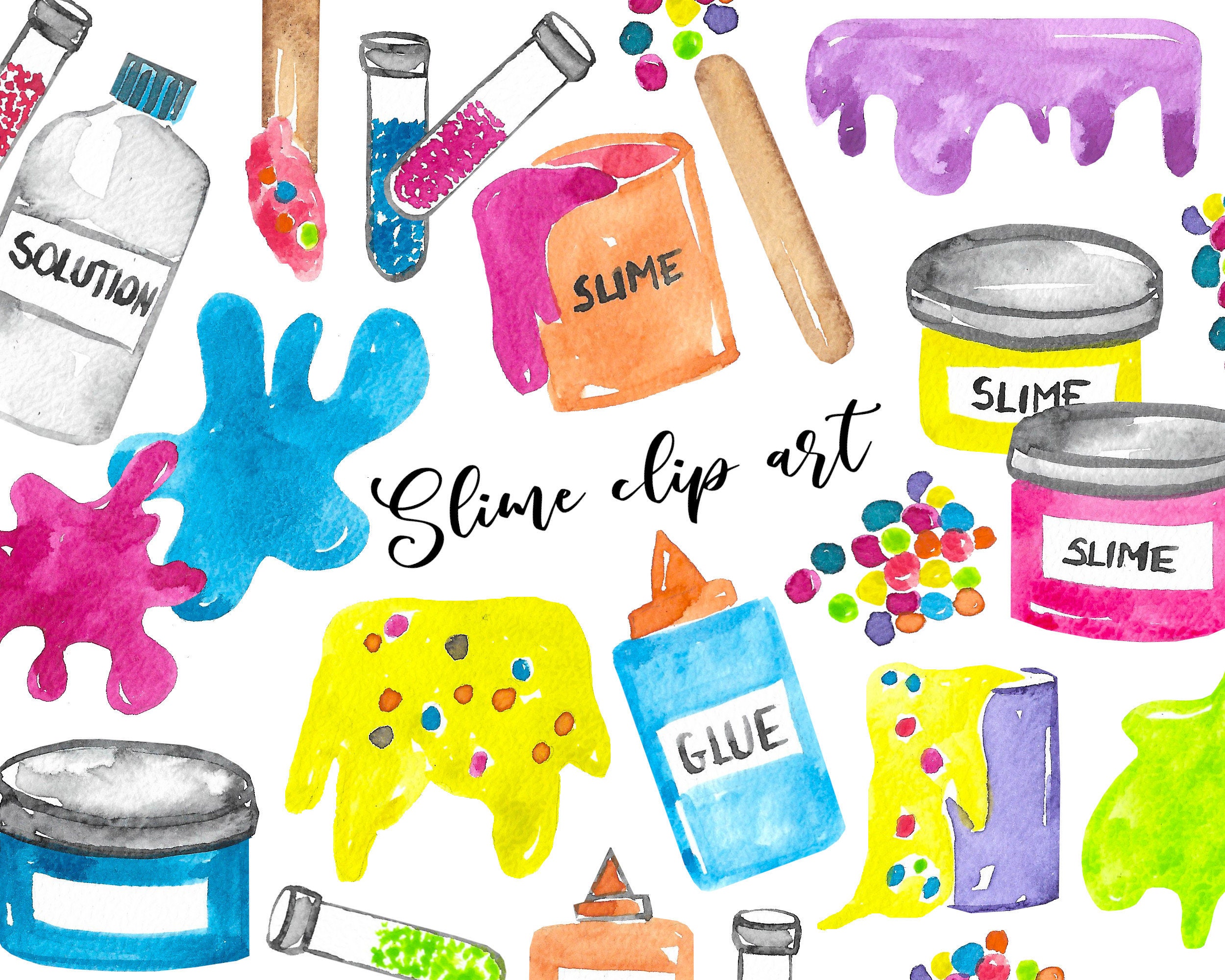 Slime Clip Art Watercolor Handpainted Digital Dripping Borders - Etsy