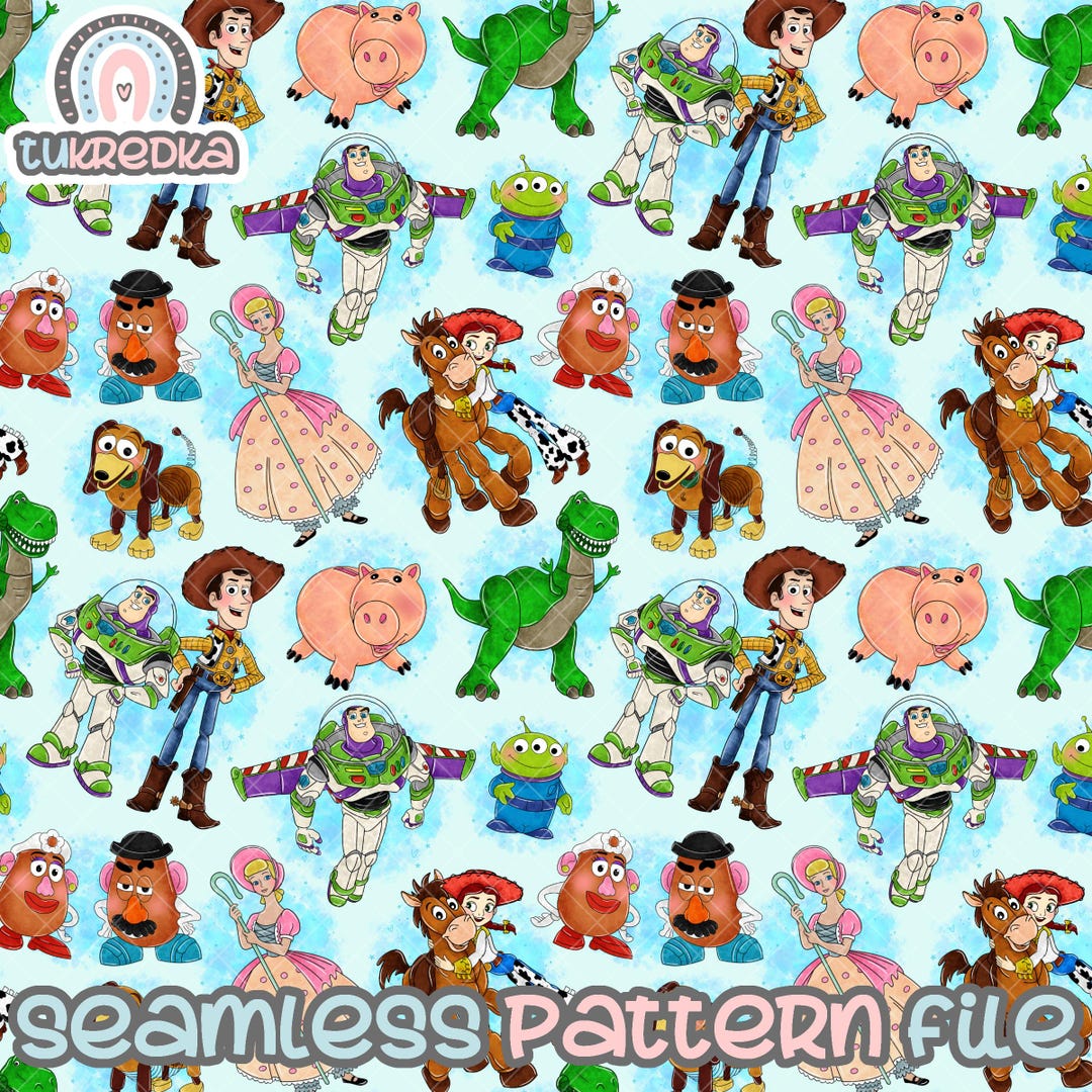 Toy Story Buzz Lightyear Woody Seamless Pattern, Digital Paper Background Download JPG - Etsy UK