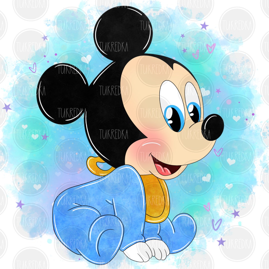 Baby Mickey Mouse Clipart, PNG Clip Art, Cartoon Sublimation PNG - Etsy ...