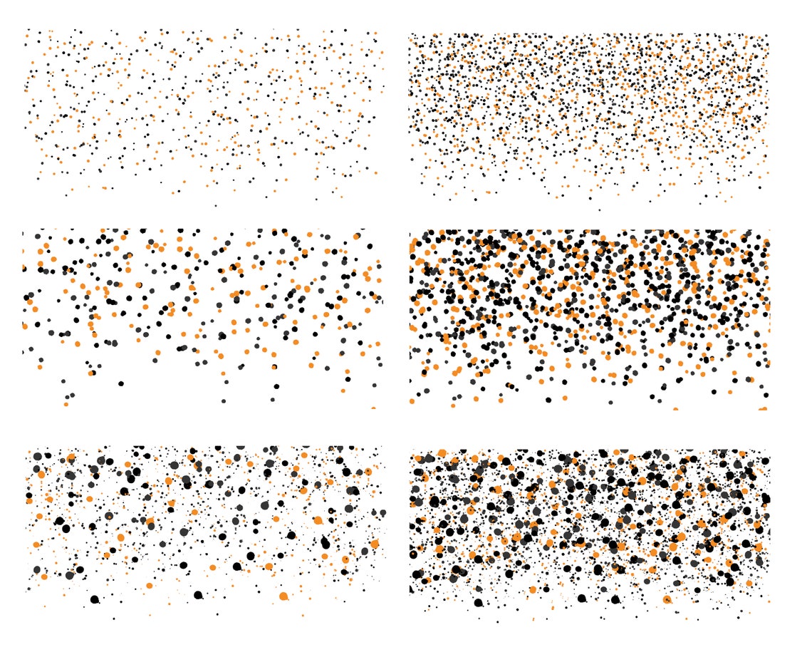 Digital Confetti Black Orange Border Confetti Clipart Confetti - Etsy