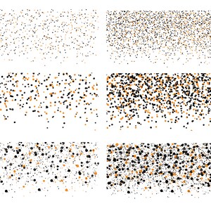 Digital Confetti Black Orange Border Confetti Clipart Confetti ...