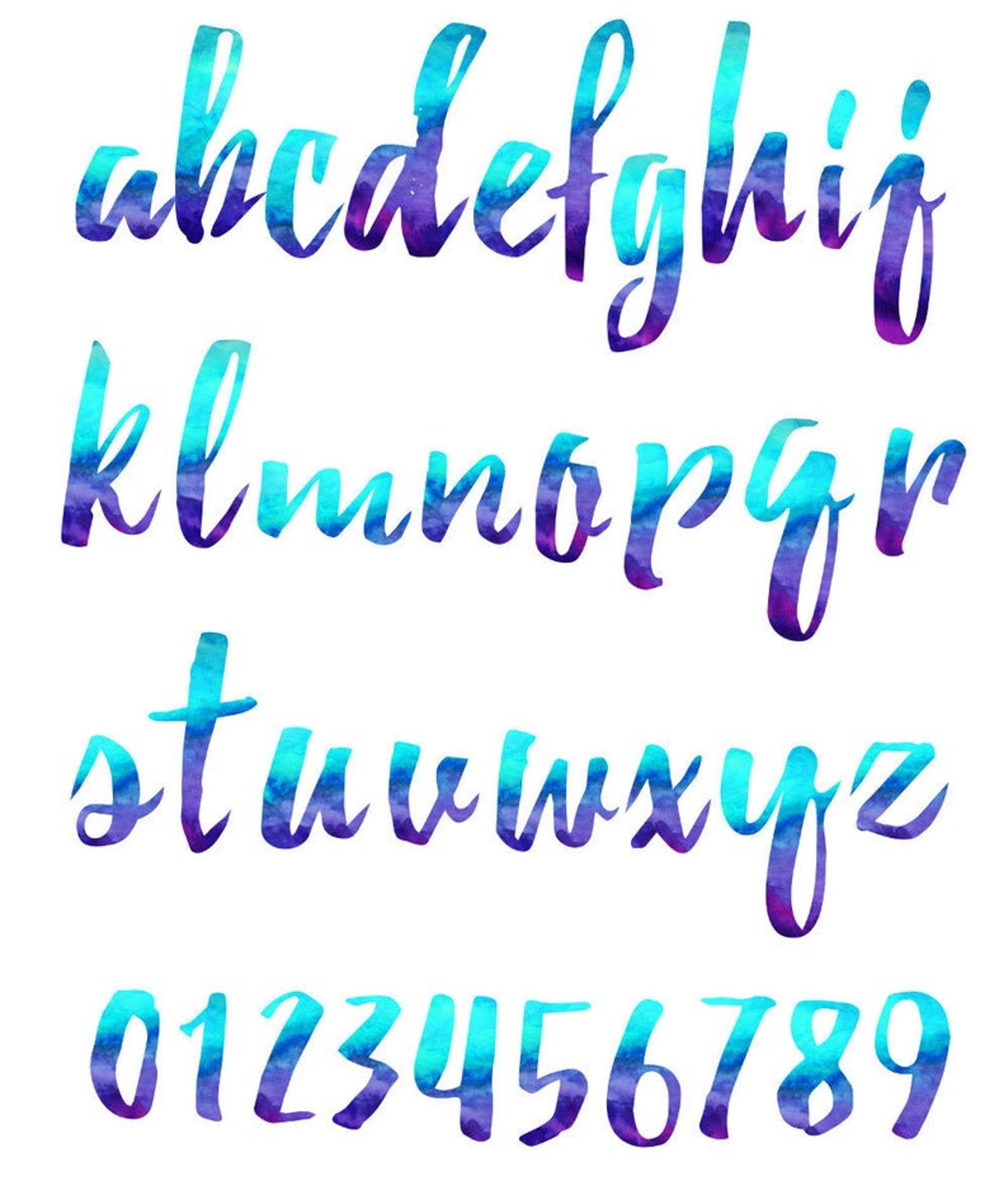 Ombre Alphabet Clip Art Ombre Alphabet Letters Cards Download - Etsy ...