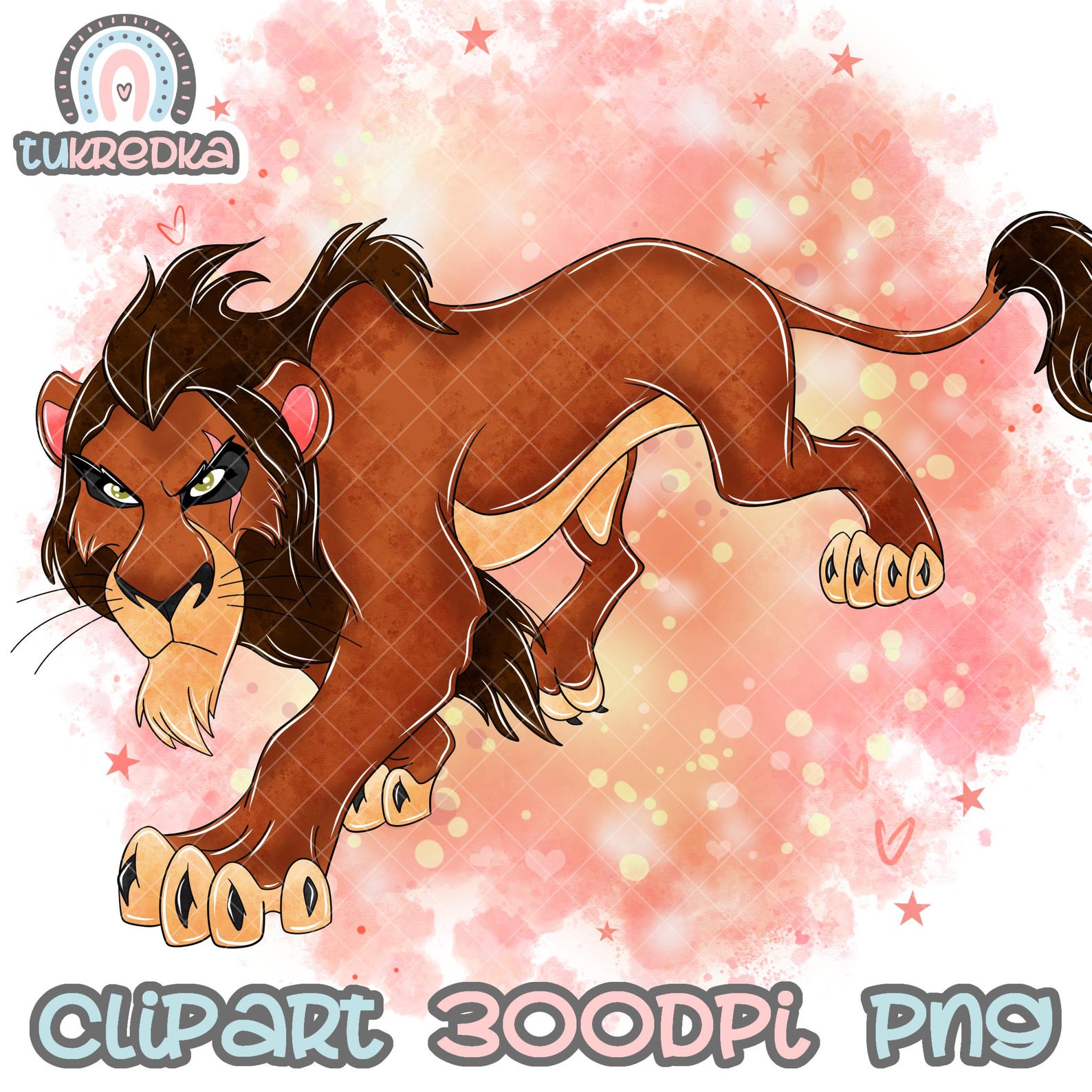 The Lion King Scar Clip Art PNG, Cartoon Sublimation PNG Clipart ...