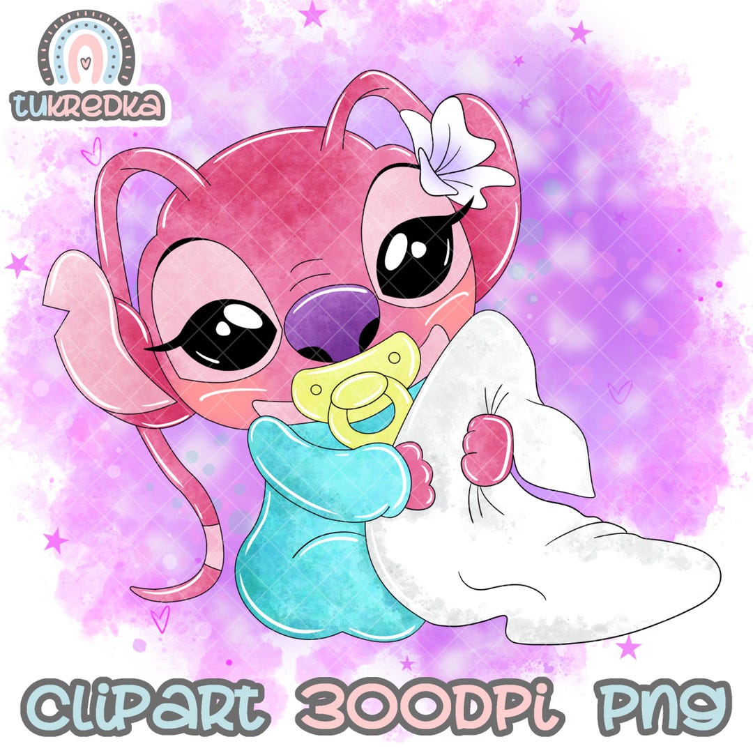 Stitch Angel Cute Clip Art PNG, Cartoon Clipart Sublimation PNG Cartoon ...