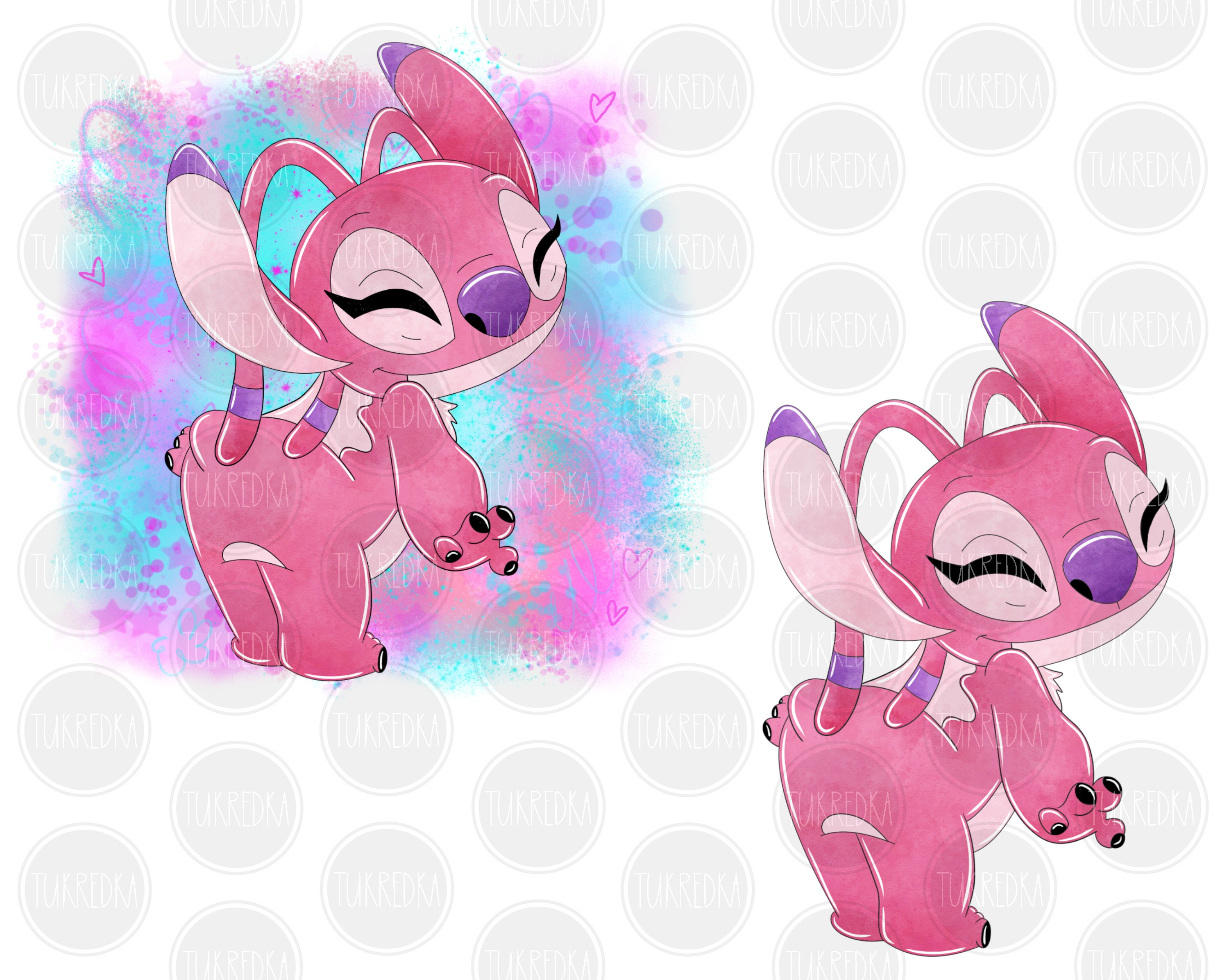 Stitch Angel Cute Clip Art PNG, Cartoon Clipart Sublimation PNG - Etsy