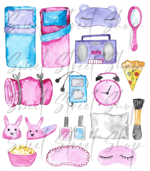 Slumber Party Clip Art Printable Slumber Party Coloring Sheet