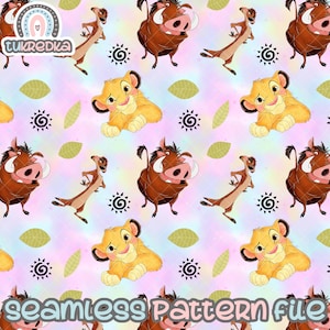 The Lion King Simba Pumba Timon Seamless Pattern, Digital Paper ...