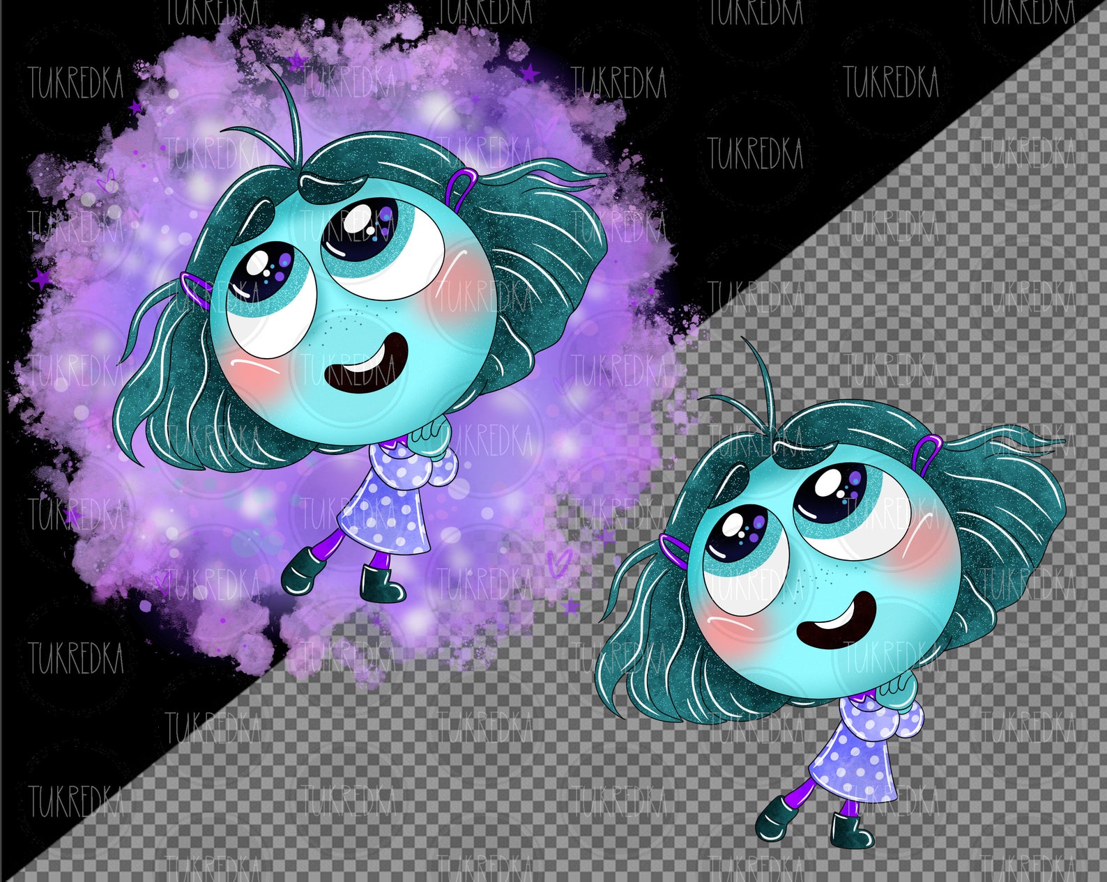 Inside Out Envy Clip Art PNG, Hand Drawn Cartoon Clipart Sublimation ...