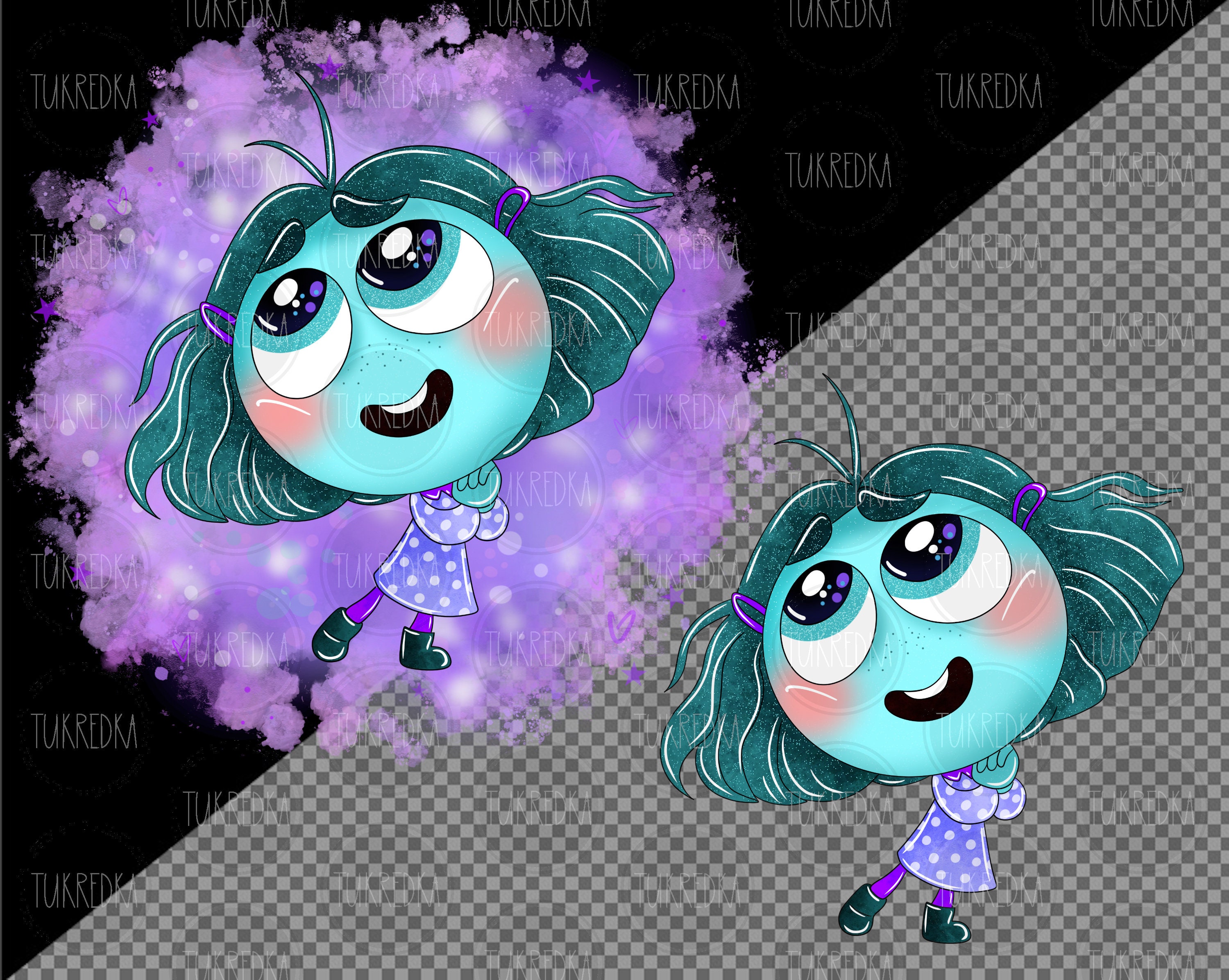 Inside Out Envy Clip Art PNG, Hand Drawn Cartoon Clipart Sublimation ...