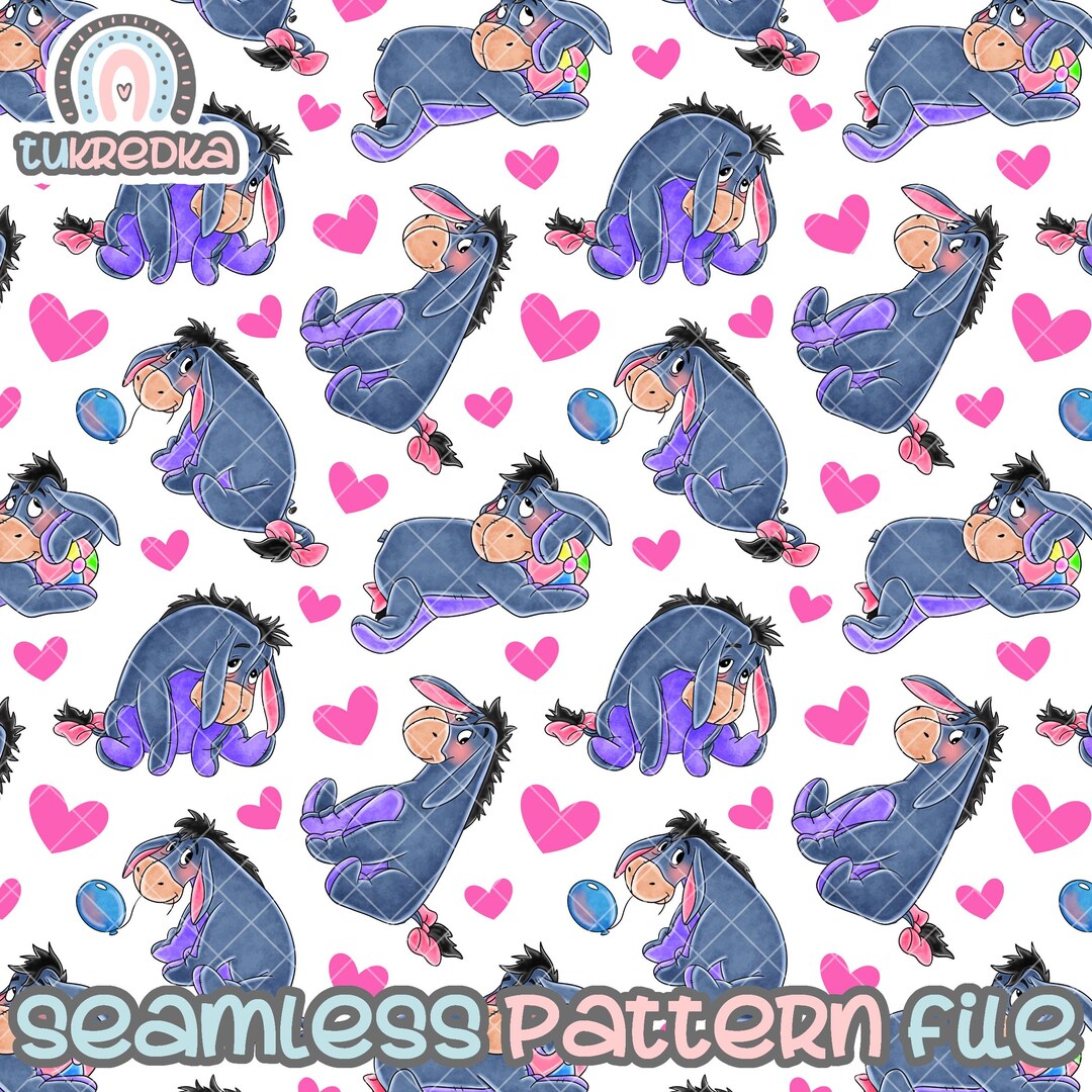 Winnie the Pooh Eeyore Seamless Pattern, Digital Paper Background ...