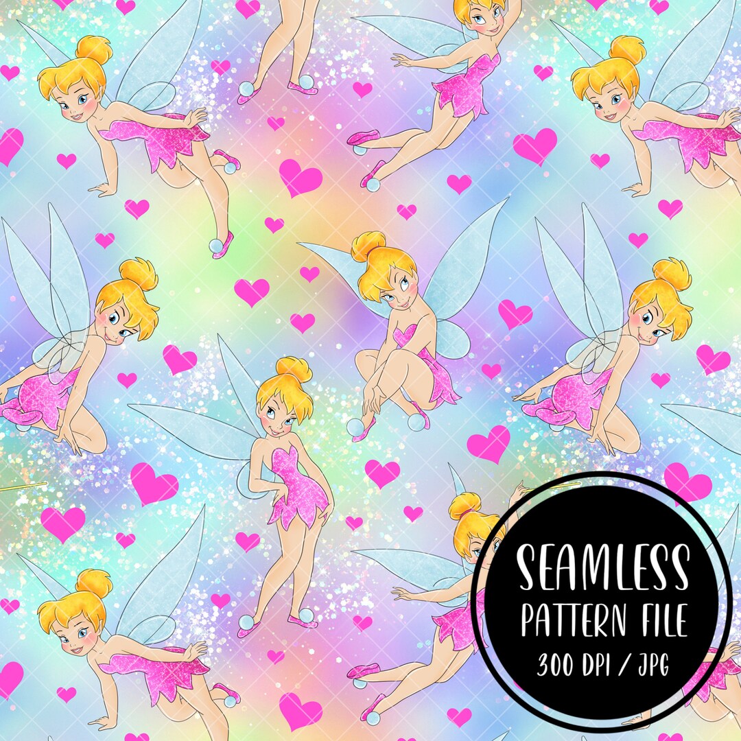 Tinkerbell Seamless Pattern, Digital Paper Background Download Free ...