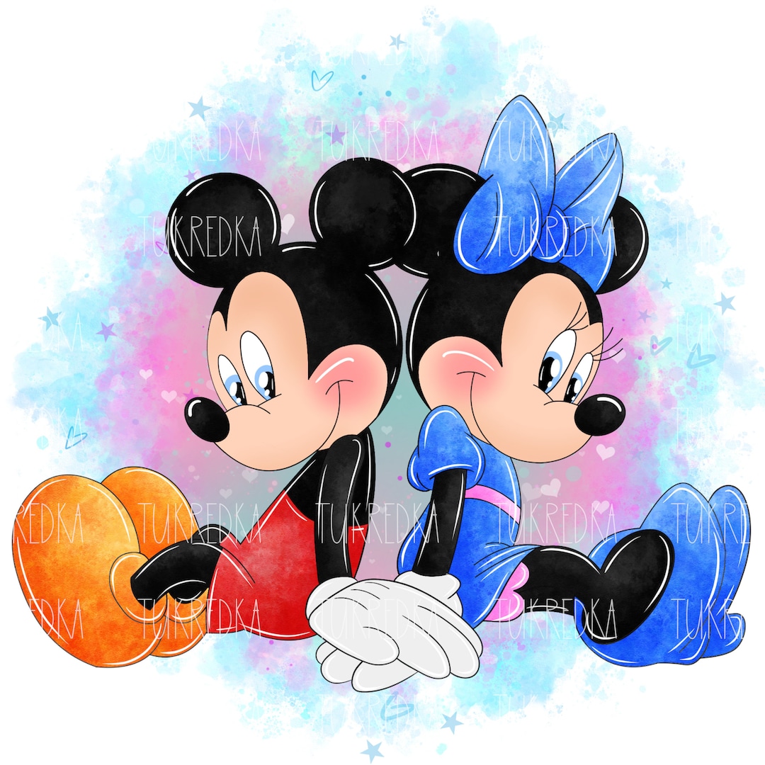 Mickey and Minnie Mouse Clipart, PNG Clip Art, Cartoon Sublimation PNG ...
