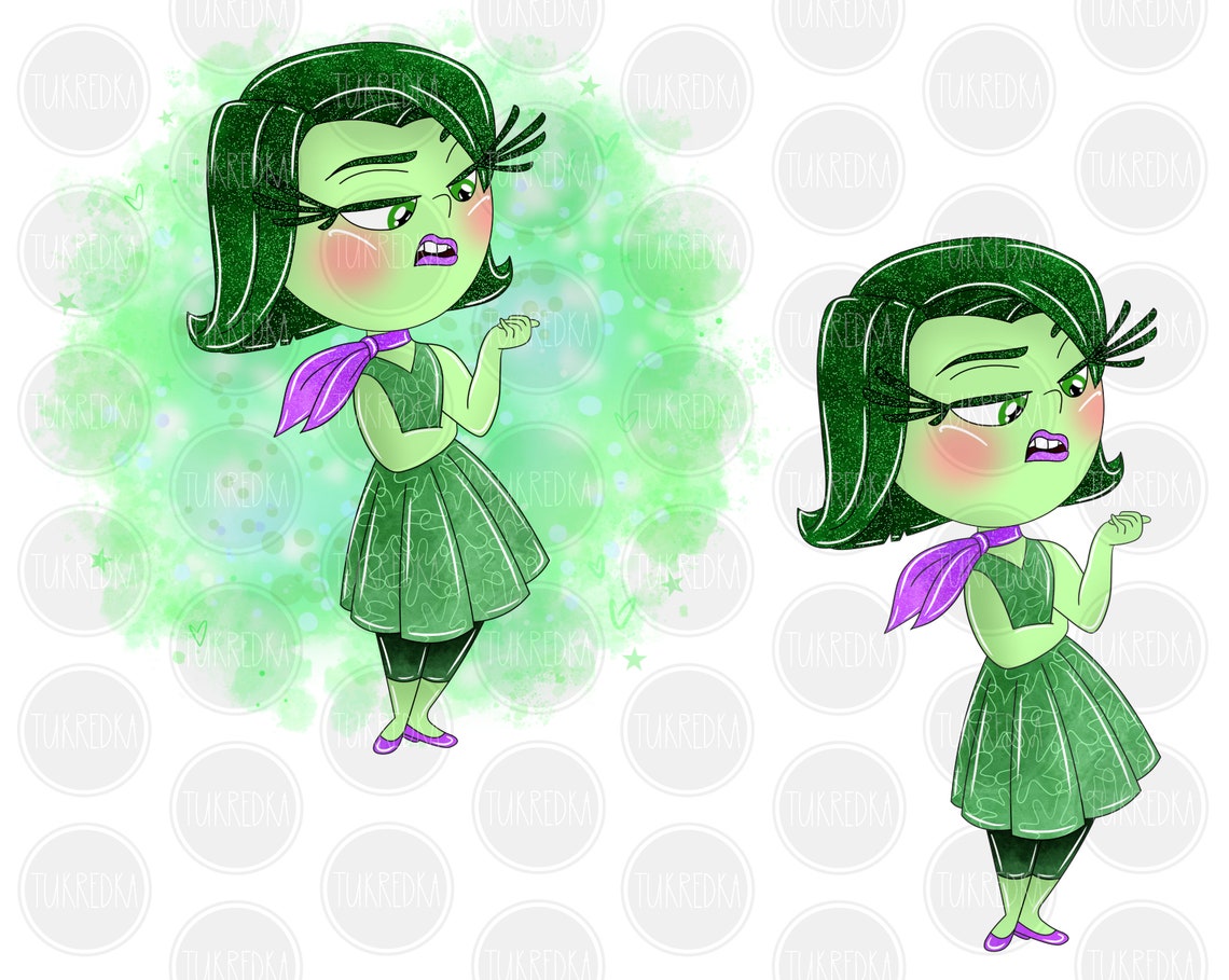 Inside Out Disgust Clip Art PNG, Hand Drawn Cartoon Clipart Sublimation ...