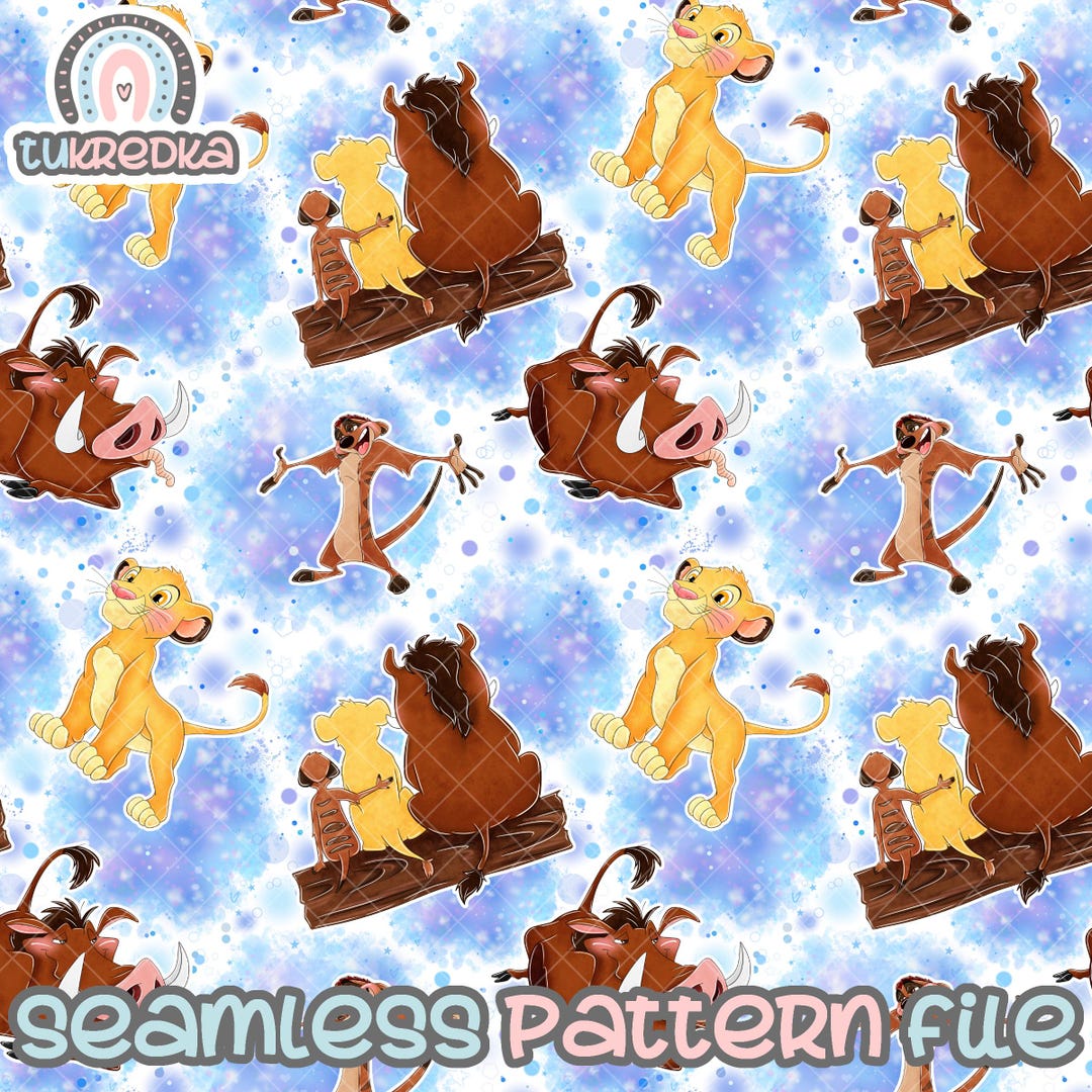 The Lion King Simba Pumba Timon Seamless Pattern, Digital Paper ...