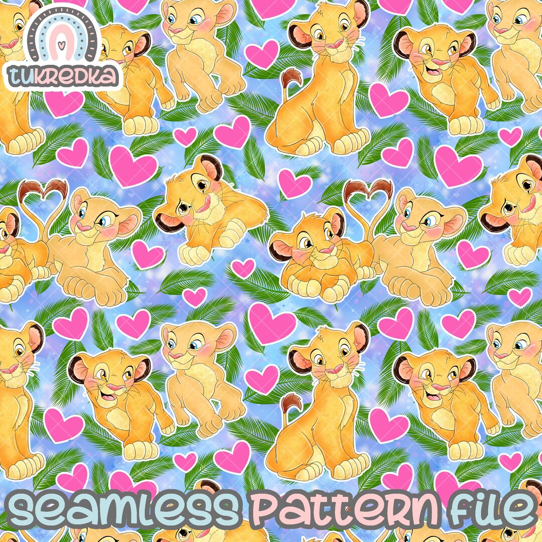 The Lion King Simba Pumba Timon Seamless Pattern, Digital Paper ...