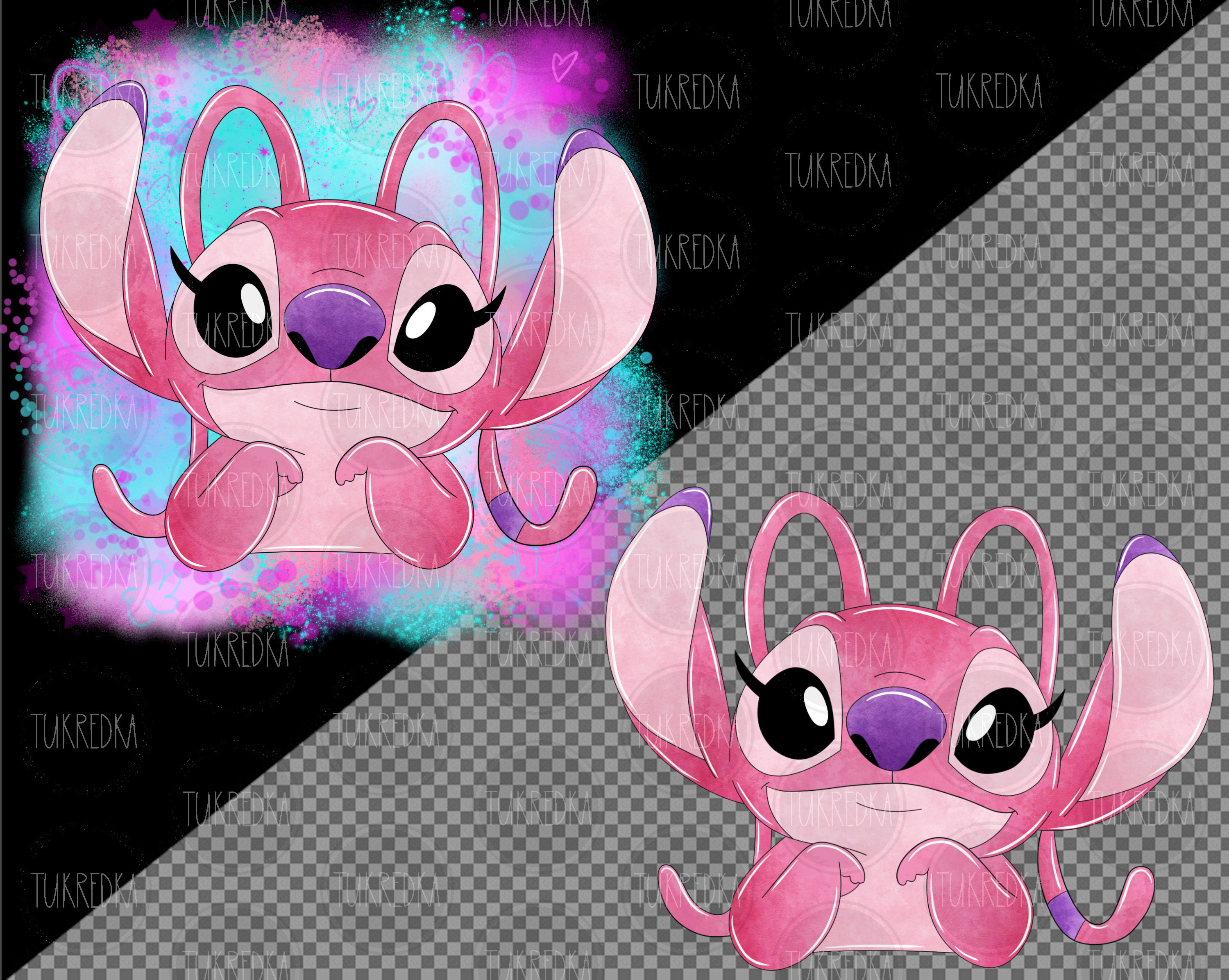 Stitch Angel Cute Clip Art PNG, Cartoon Clipart Sublimation PNG - Etsy