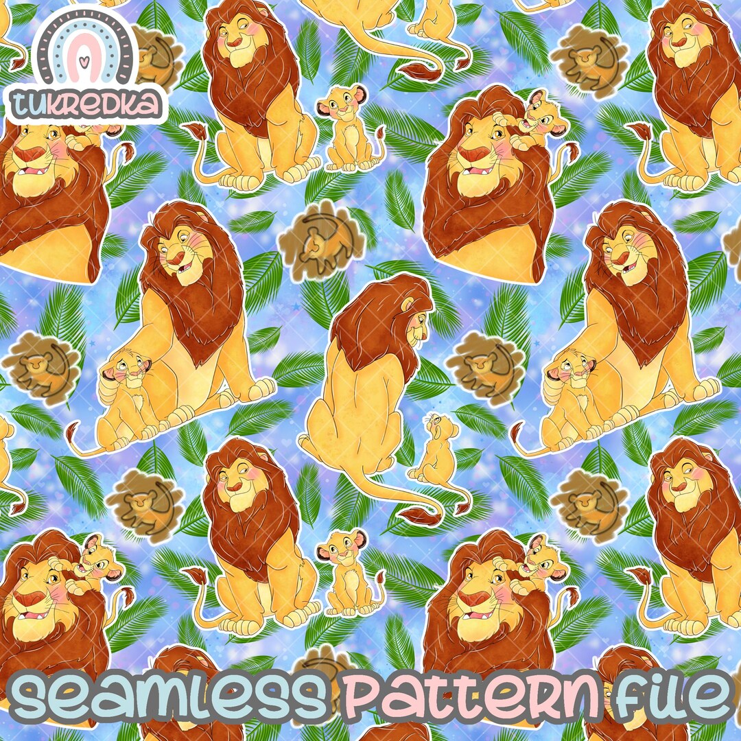 The Lion King Simba Mufasa Seamless Pattern, Digital Paper Background ...