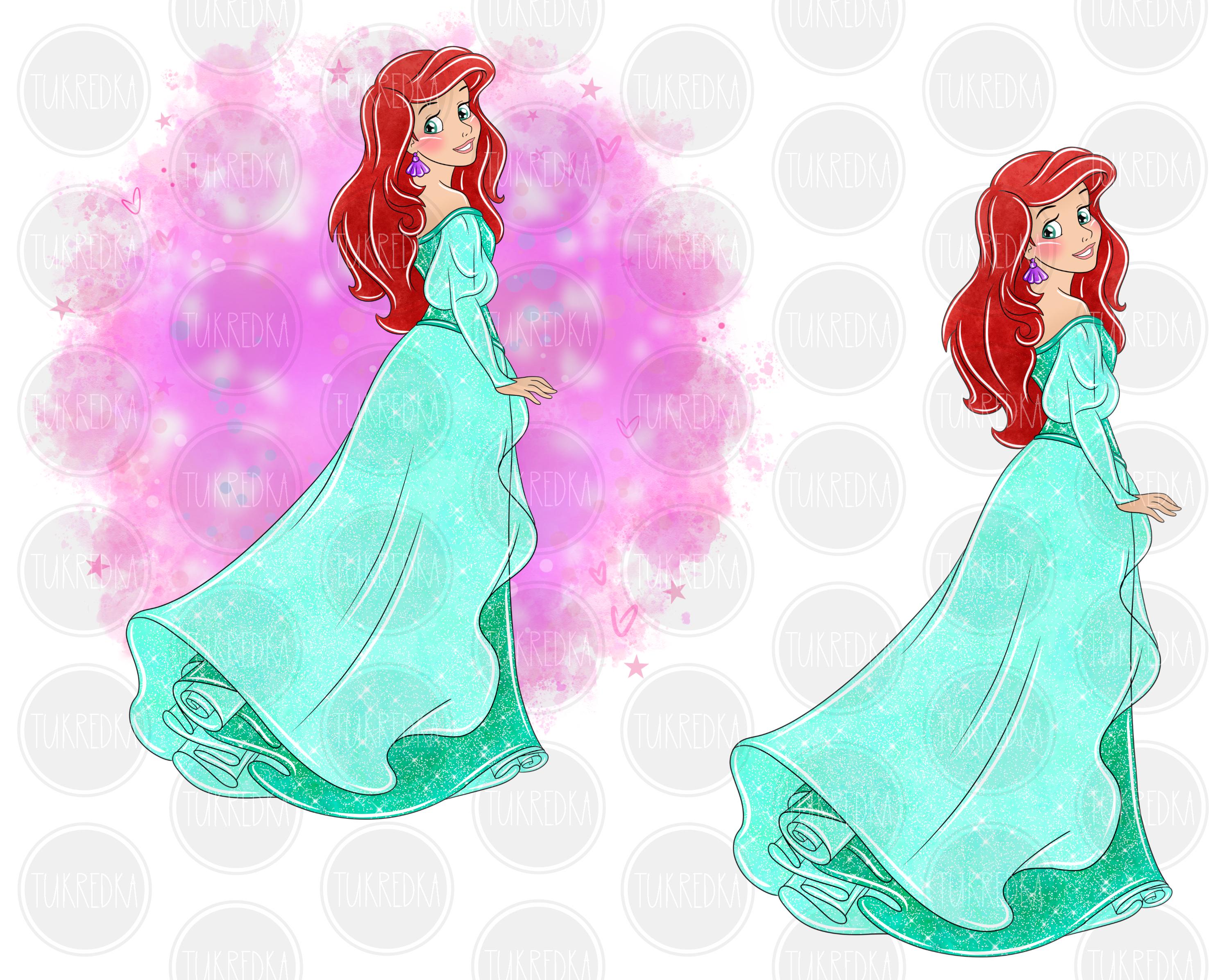 Princess Ariel Clip Art, the Little Mermaid PNG Clip Art, Cartoon ...